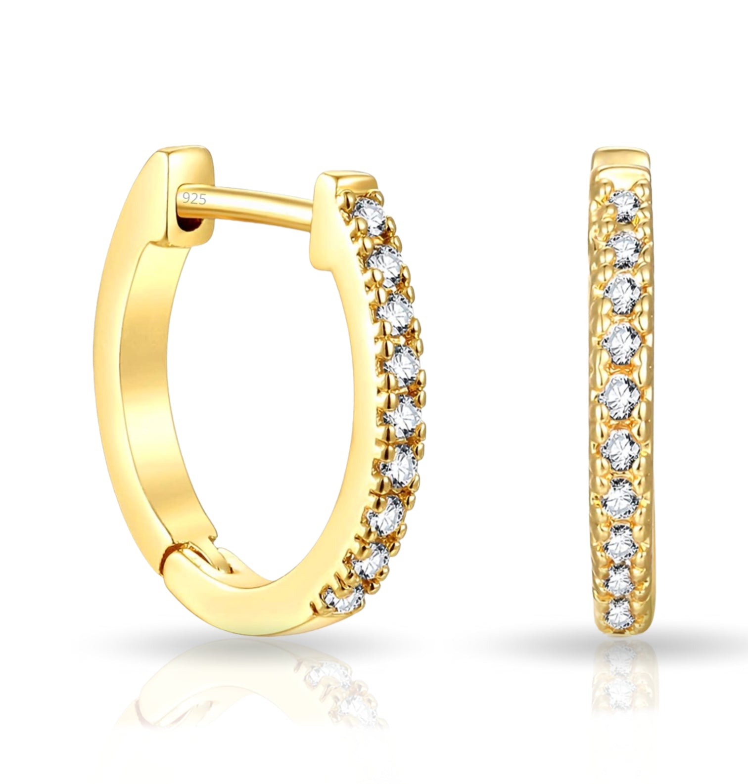 925 Sterling Silver Crystal Hoop Earrings – Gem Jewelers NYC