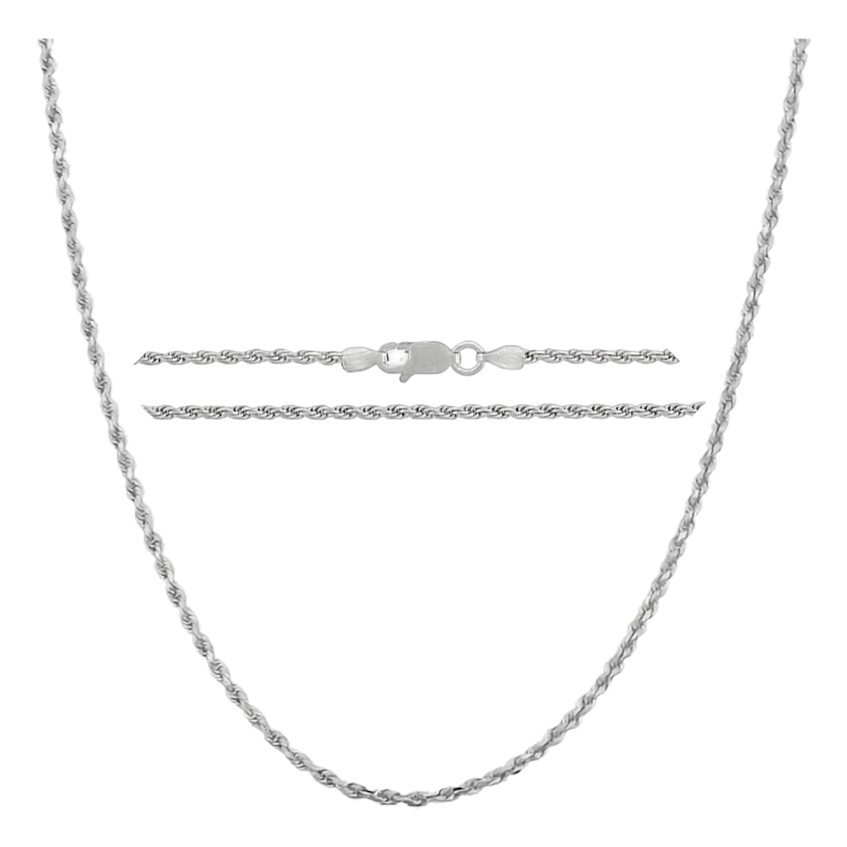 Sterling Silver Super Thin Rope Chain Necklace - 3 Sizes – Gem Jewelers NYC