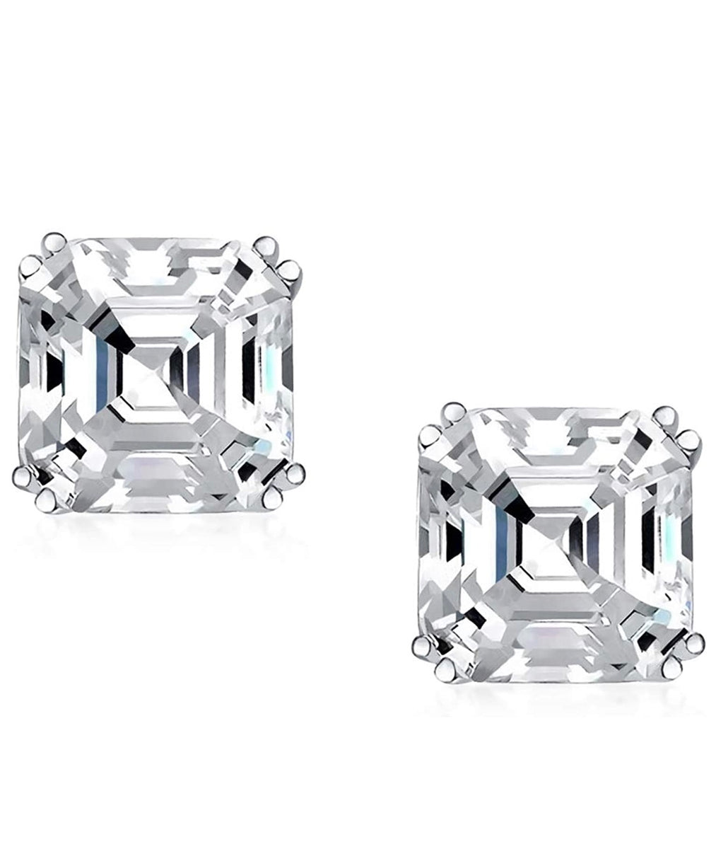 Solid Sterling Silver Ascher Cut Crystal Studs – Gem Jewelers NYC